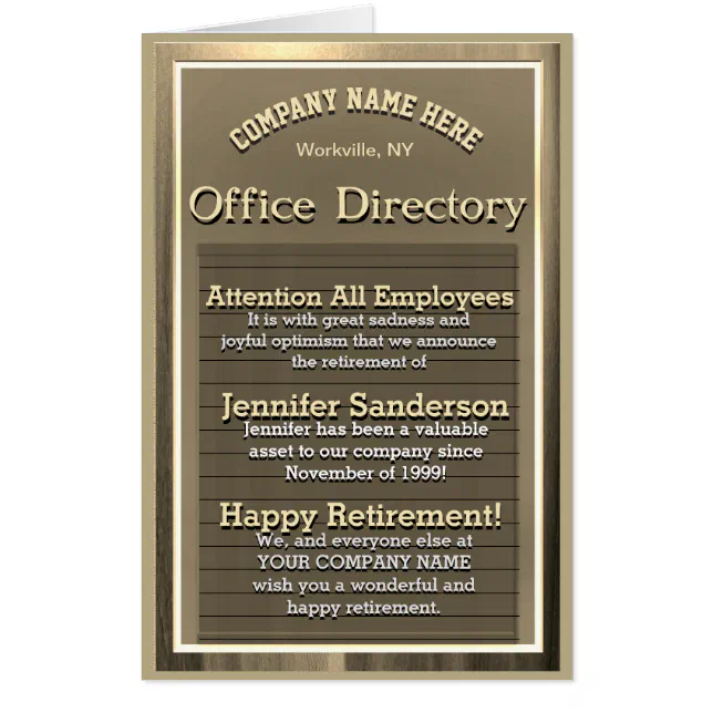 Custom Gold Vintage Retirement Sign Card | Zazzle