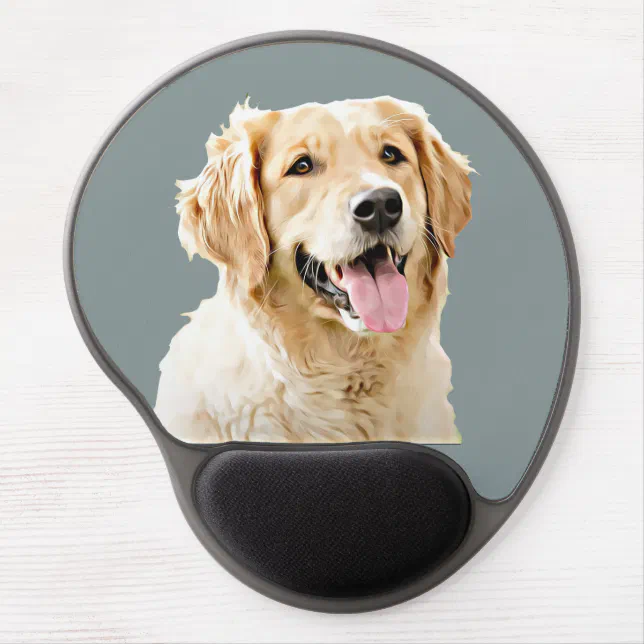 Custom Golden Retriever Dog Personalized Drawn Gel Mouse Pad | Zazzle