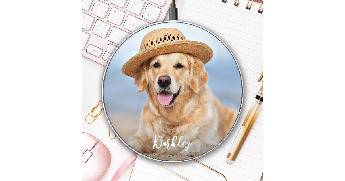 Custom Golden Retriever Dog Personalized Pet Photo Wireless Charger ...