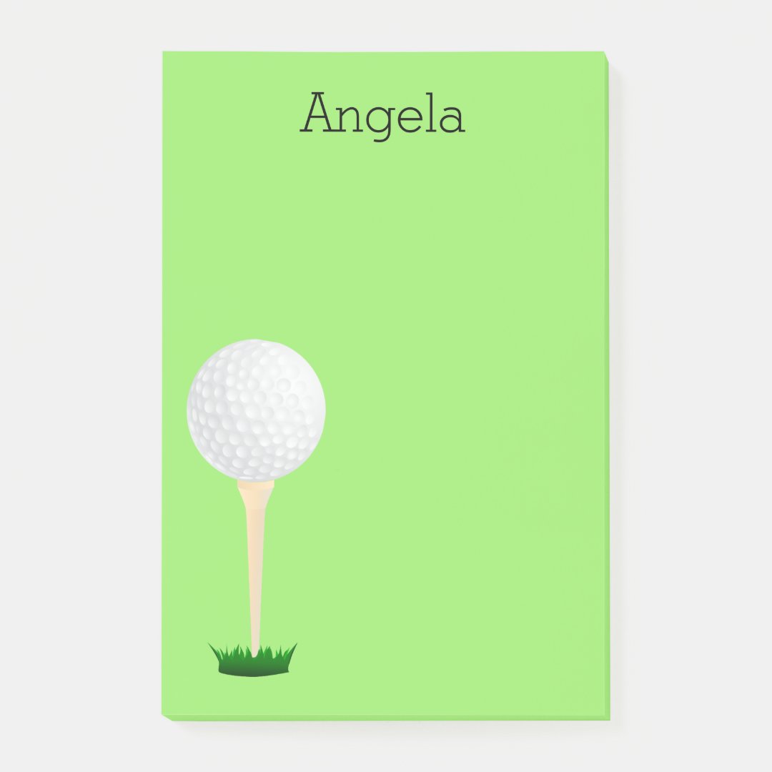 custom golf ball golfing design post it note | Zazzle