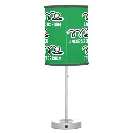 Custom golf ball theme boys bedroom table lamp | Zazzle