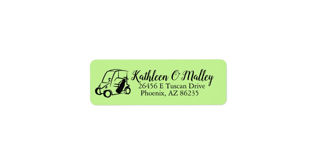 Custom Golf Cart Golf Themed Return Address Labels | Zazzle
