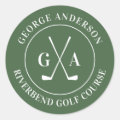 Custom Golf Club Monogram Party Classic Round Sticker | Zazzle