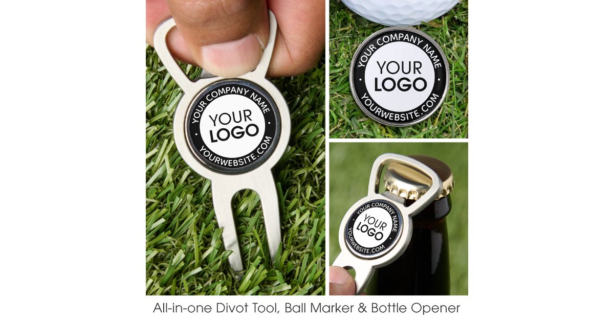 Custom Golf Divot Tool Company Logo Black | Zazzle