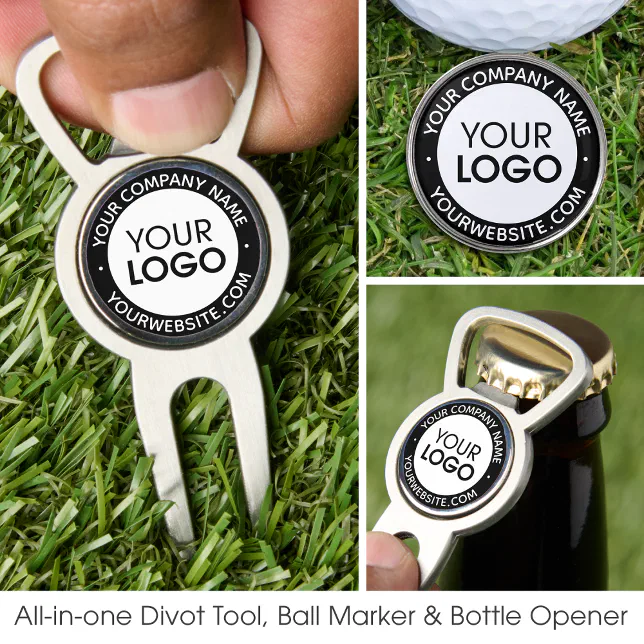 Custom Golf Divot Tool Company Logo Black | Zazzle