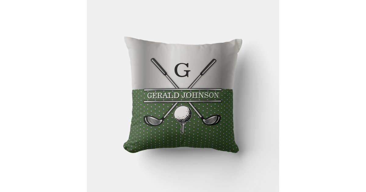 Custom Golf Monogram Design Throw Pillow | Zazzle