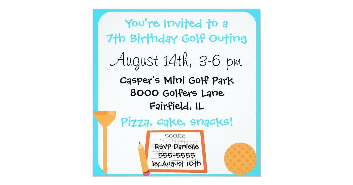 Custom Golf Outing Birthday Invitations | Zazzle