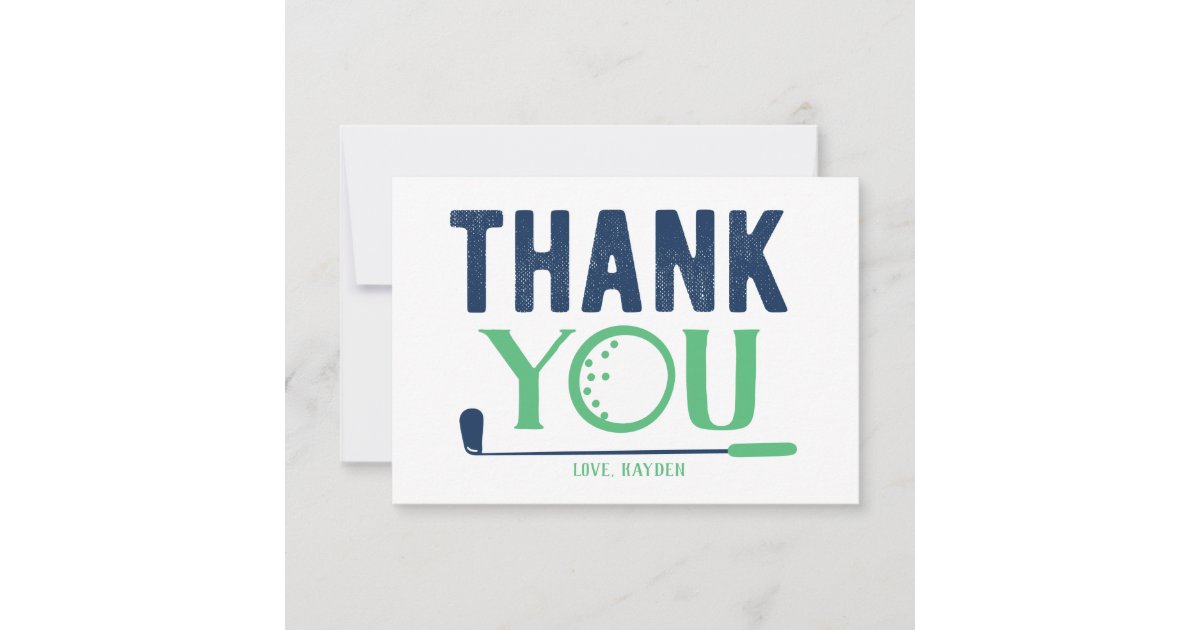 Custom Golf Thank You Card | Zazzle