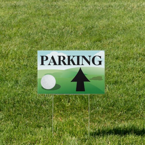 Custom Golf Tournament Parking Arrow Yard Sign | Zazzle
