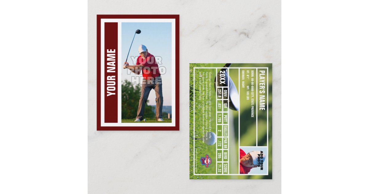 Custom Golf Trading Card - Dark Red | Zazzle