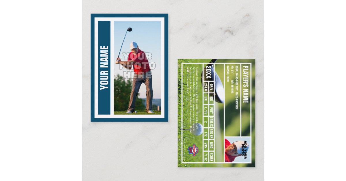 Custom Golf Trading Card - Ocean Blue | Zazzle
