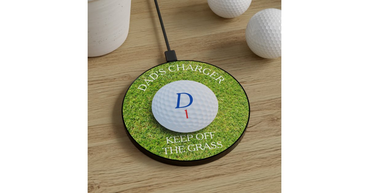 Custom Golfer Monogram Golf Ball Wireless Charger | Zazzle