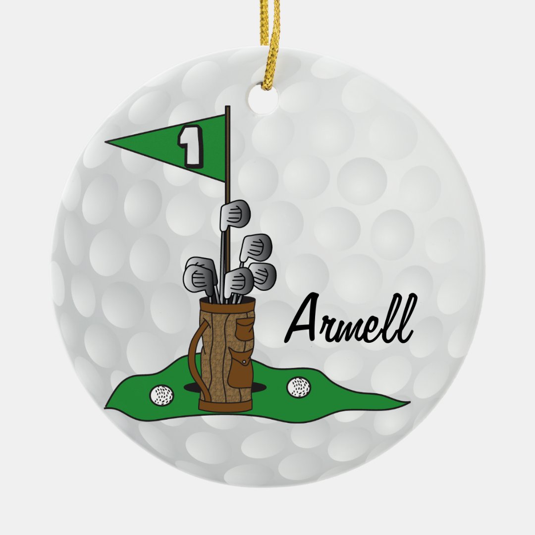 Custom - Golfer ️‍♀️ on the Green | Golf Ceramic Ornament | Zazzle