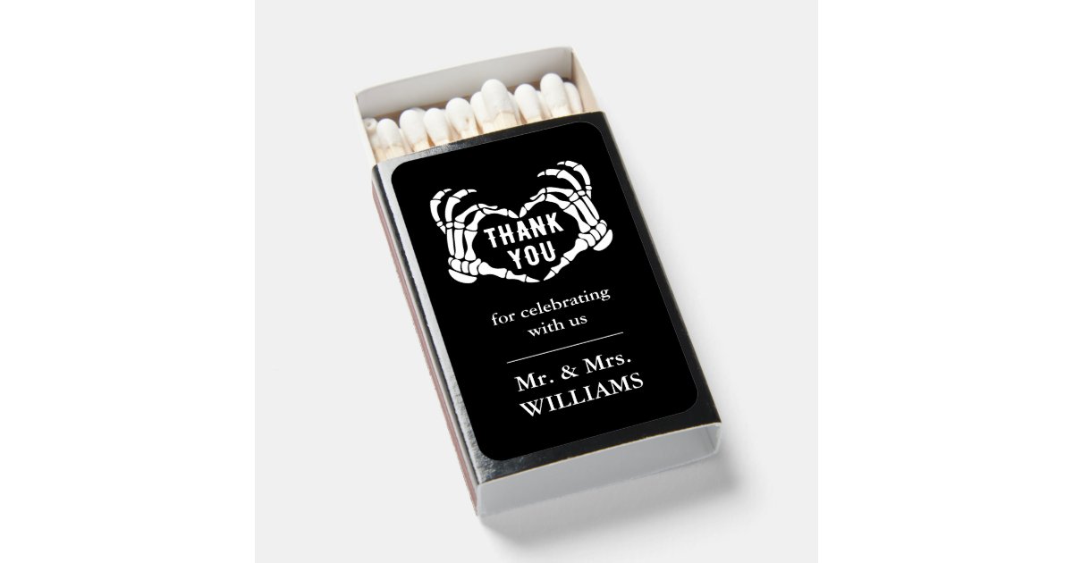 Custom Gothic Wedding Thank You Favors Matchbox Matchboxes | Zazzle