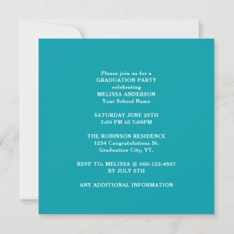 Custom Graduate 5 Photo Collage Teal Graduation Invitation | Zazzle