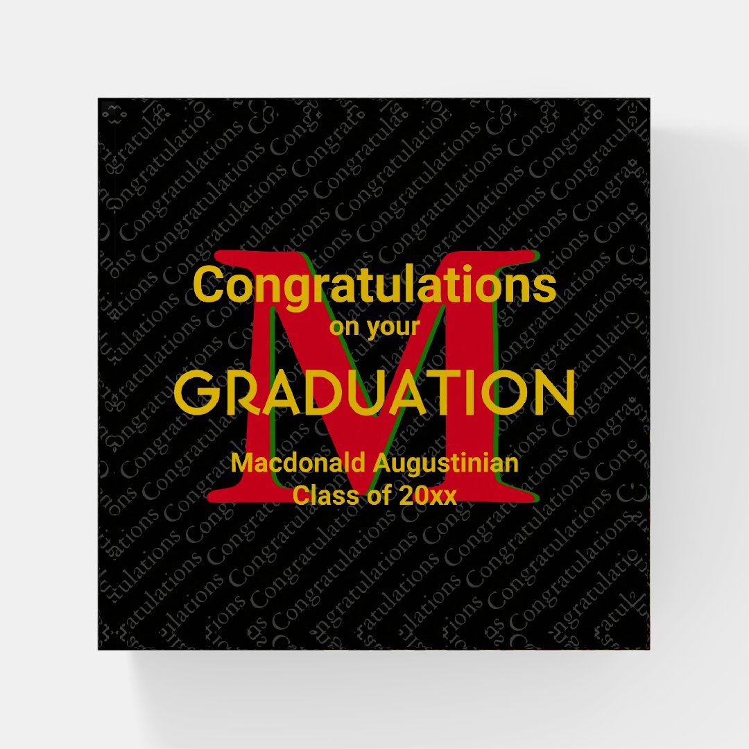 Custom Graduate CONGRATULATIONS Graduation Paperweight | Zazzle