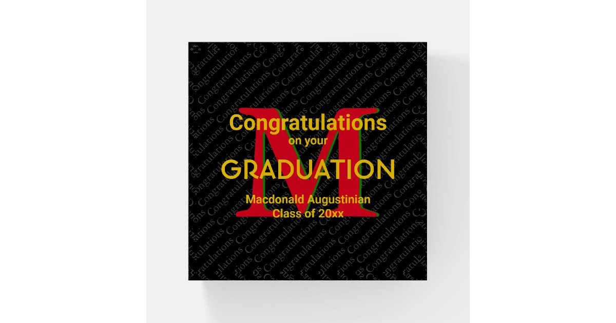Custom Graduate CONGRATULATIONS Graduation Paperweight | Zazzle