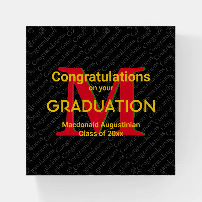 Custom Graduate CONGRATULATIONS Graduation Paperweight | Zazzle