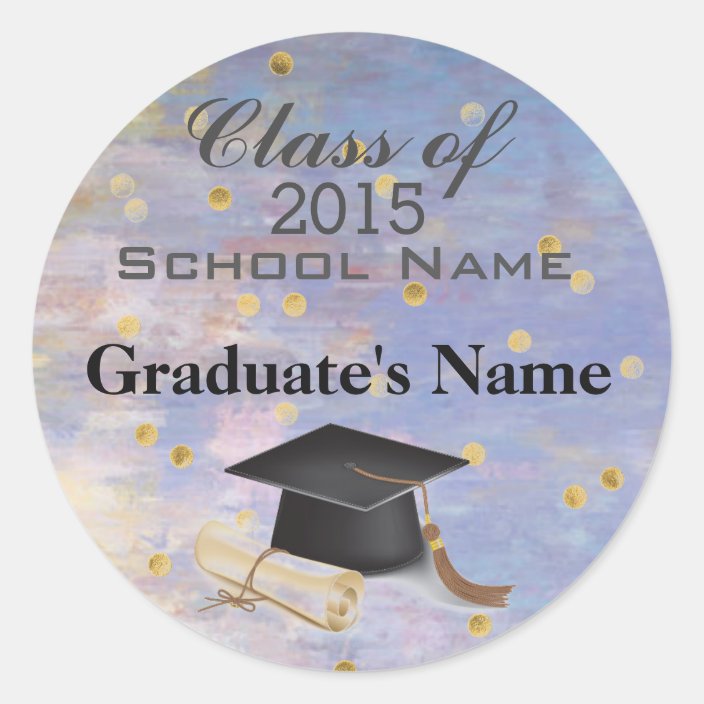 Custom Graduation Announcement Stickers for Her | Zazzle.com