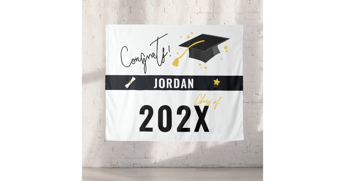 Custom Graduation Backdrop 2025 Grad Wall Hanging | Zazzle