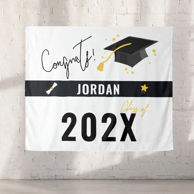 Custom Graduation Backdrop 2025 Grad Wall Hanging | Zazzle