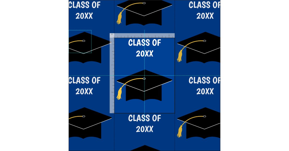 Custom Graduation Cap Class Year Blue Fabric | Zazzle