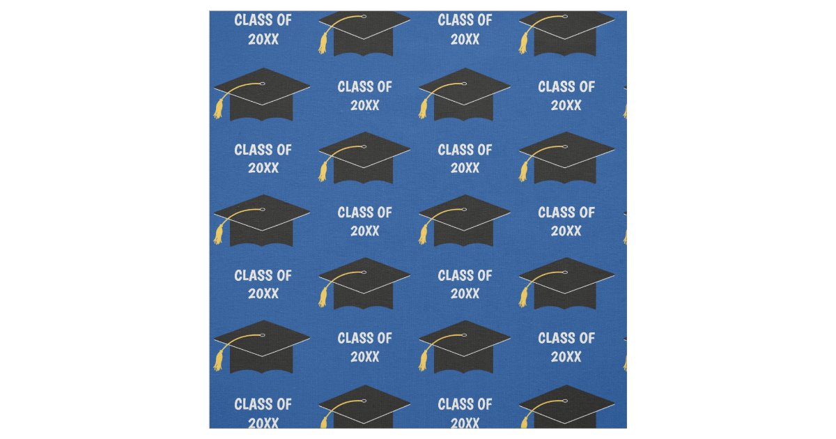 Custom Graduation Cap Class Year Blue Fabric | Zazzle