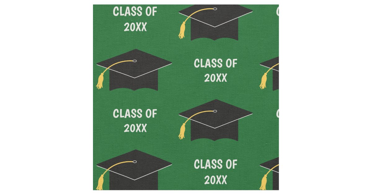 Custom Graduation Cap Class Year Green Fabric | Zazzle