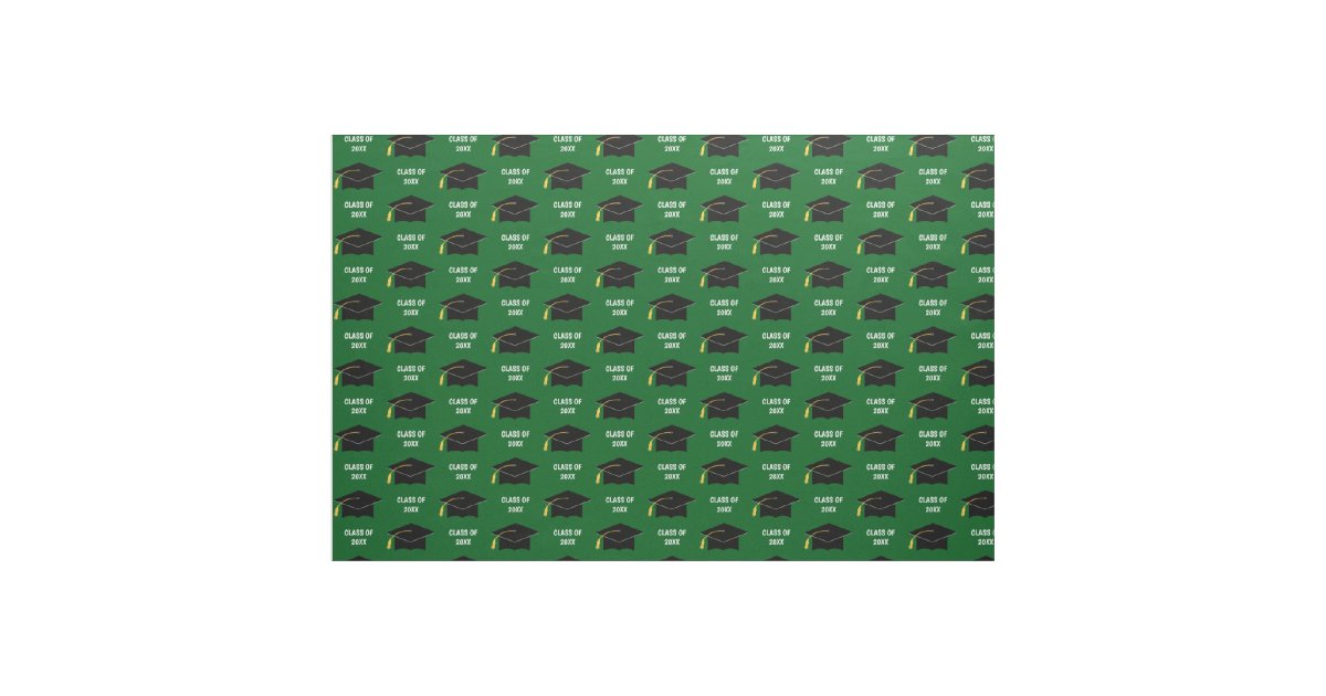 Custom Graduation Cap Class Year Green Fabric | Zazzle