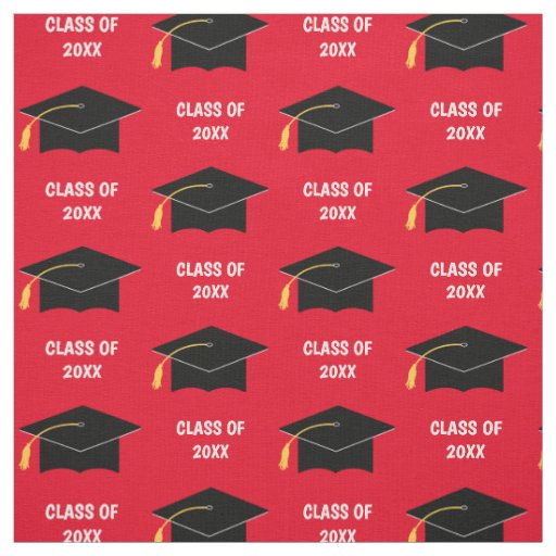 Custom Graduation Cap Class Year Red Fabric | Zazzle