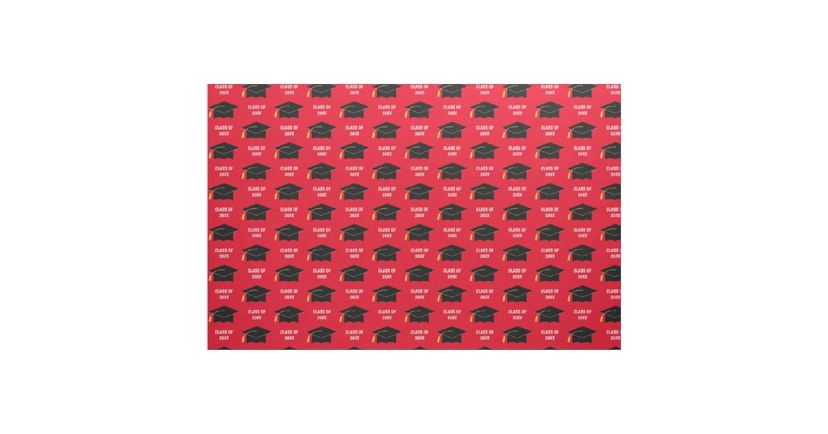 Custom Graduation Cap Class Year Red Fabric | Zazzle