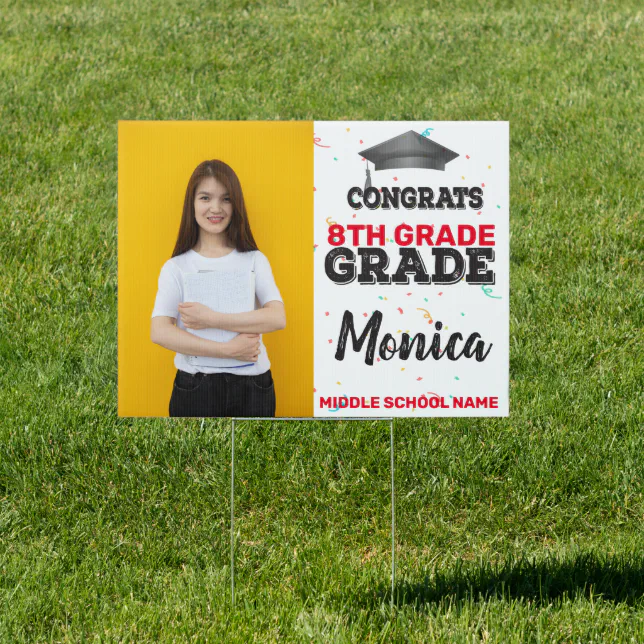 Custom Graduation Class 2025 5TH 8TH Grade Grad Sign | Zazzle
