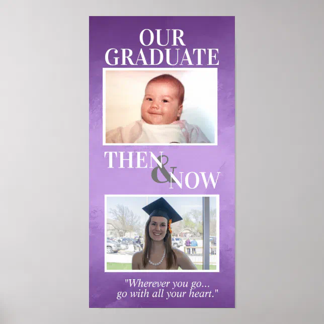 Custom Graduation Gifts, Then and Now Photo Poster | Zazzle