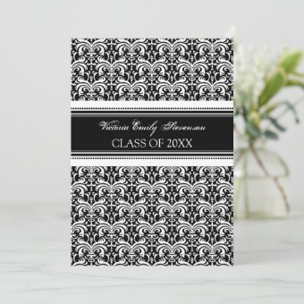 Custom Graduation Party Invitation Card Black | Zazzle