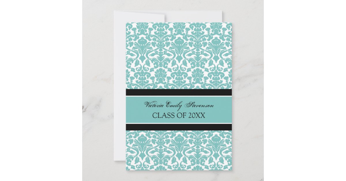 Custom Graduation Party Invitation Card Teal | Zazzle