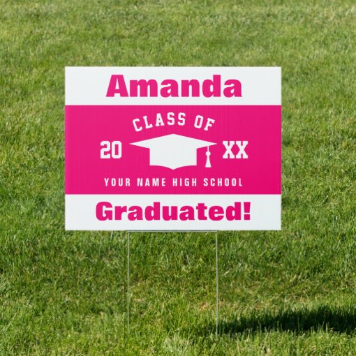 Custom graduation party yard sign for graduates | Zazzle