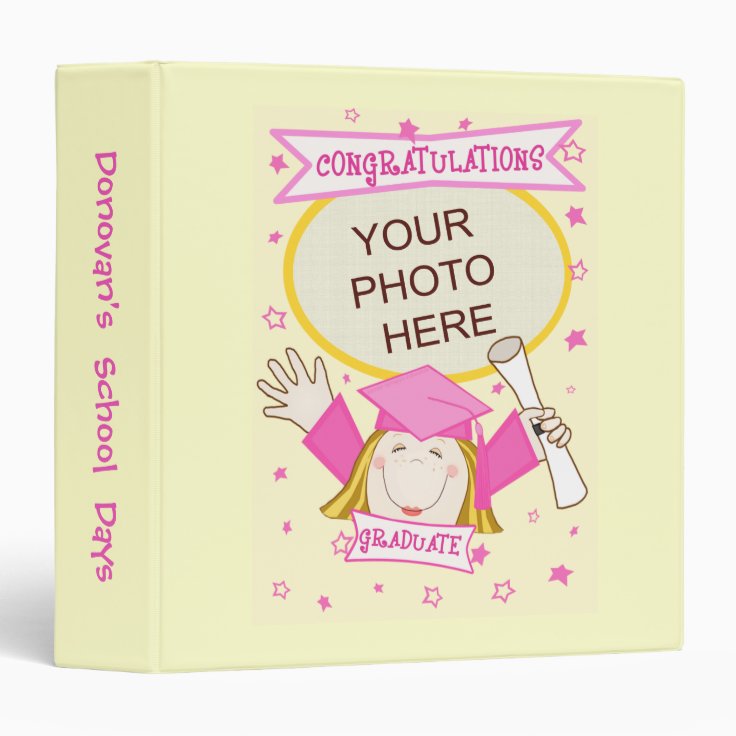 Custom Graduation Photo Binder for Girls | Zazzle