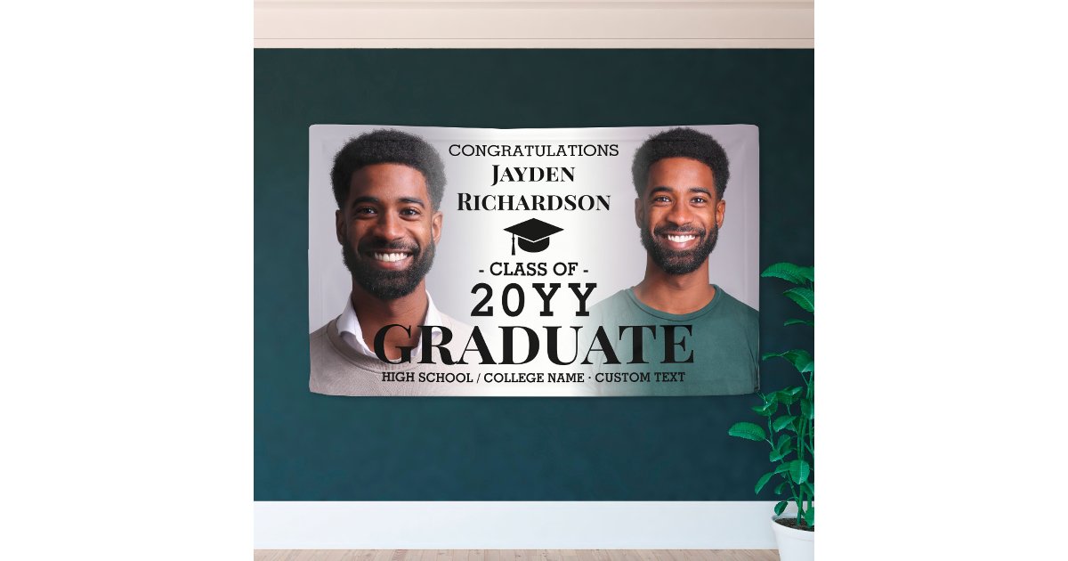Custom Graduation Photo Collage Grad Congrats Banner | Zazzle