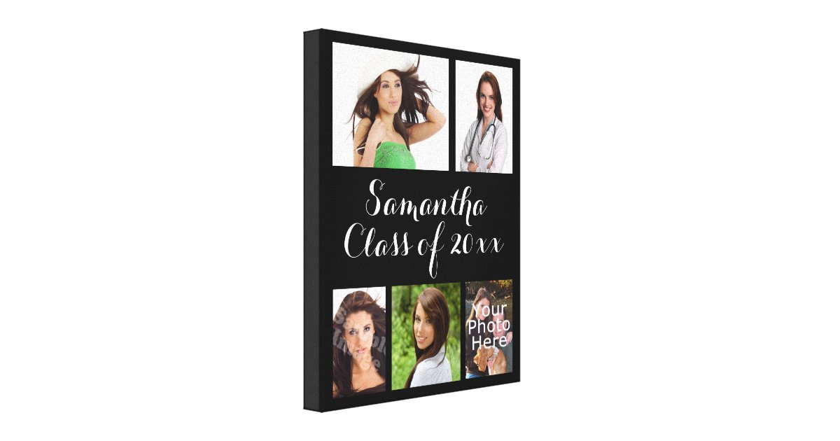 Custom Graduation Photo Collage Wrapped Canvas | Zazzle