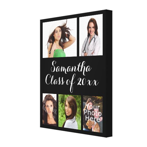 Custom Graduation Photo Collage Wrapped Canvas | Zazzle