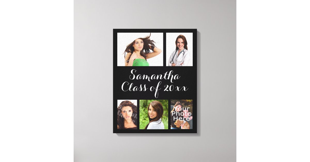 Custom Graduation Photo Collage Wrapped Canvas | Zazzle
