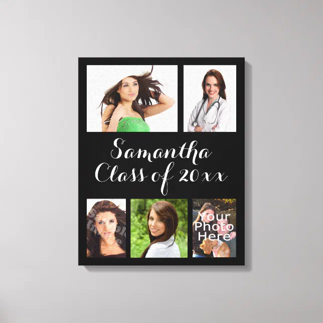Custom Graduation Photo Collage Wrapped Canvas | Zazzle