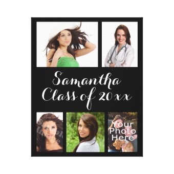 Custom Graduation Photo Collage Wrapped Canvas | Zazzle
