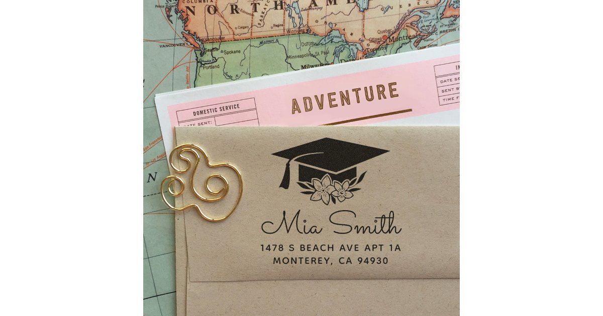 Custom Graduation Return Address Self-inking Stamp | Zazzle