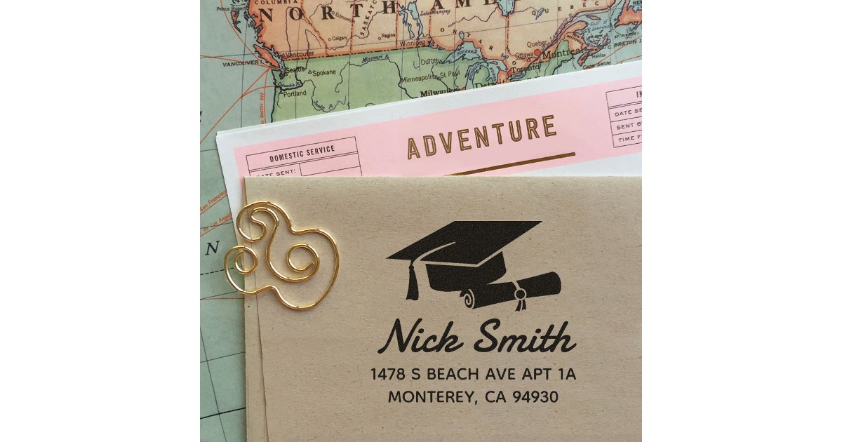 Custom Graduation Return Address Self-inking Stamp | Zazzle