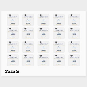 Custom Graduation Save the Date Stickers! Square Sticker | Zazzle