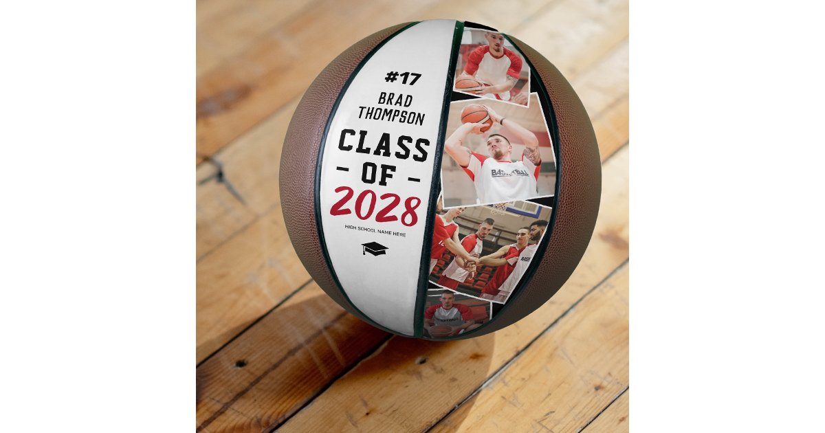 Custom Graduation Senior Photo Basketball | Zazzle