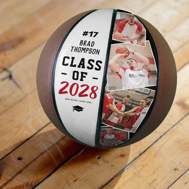 Custom Graduation Senior Photo Basketball | Zazzle