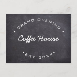 Custom Grand Opening Chalkboard Coffee House Postcard | Zazzle