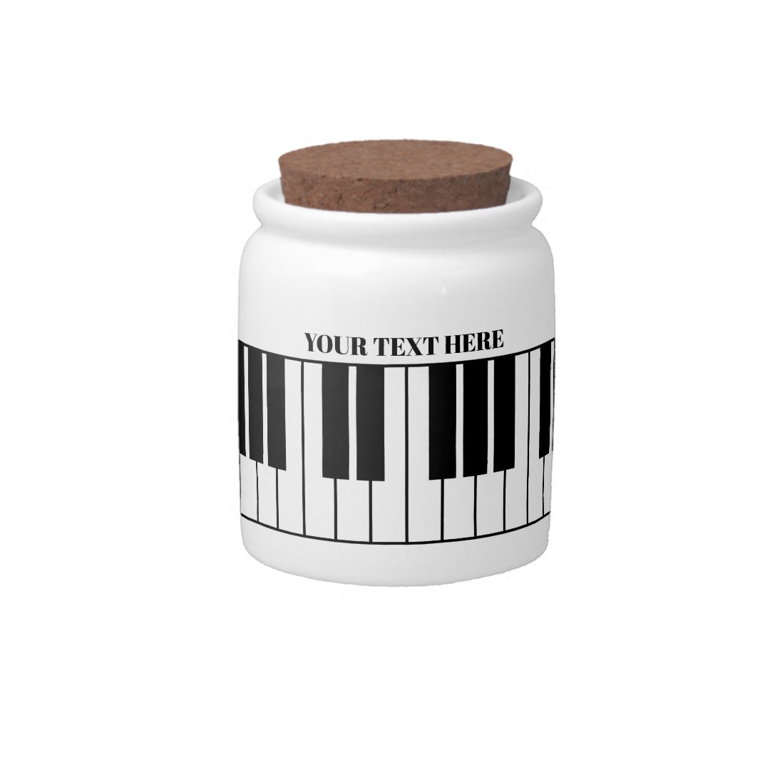 Custom grand piano keys candy jar gift idea | Zazzle